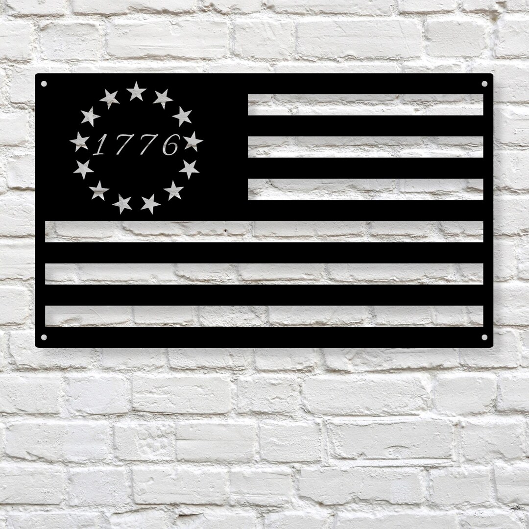 American Flag Metal Sign, Patriotic Independence American Flag Wall ...