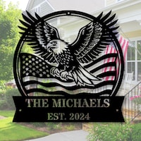 Bald Eagle American Flag Metal Sign - Etsy