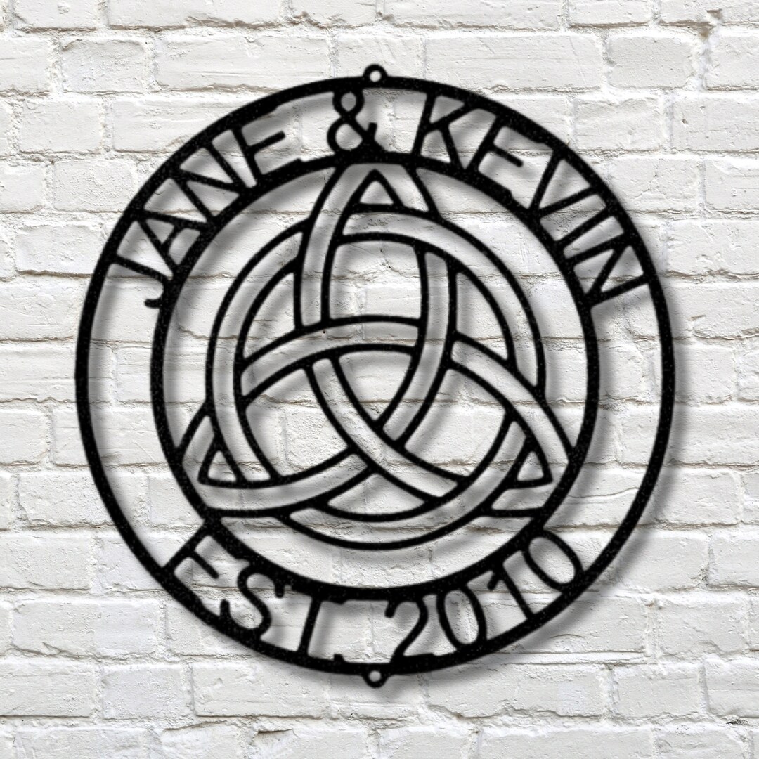 Celtic Knot Custom Metal Wall Sign, Personalized Couple’s Name Metal ...