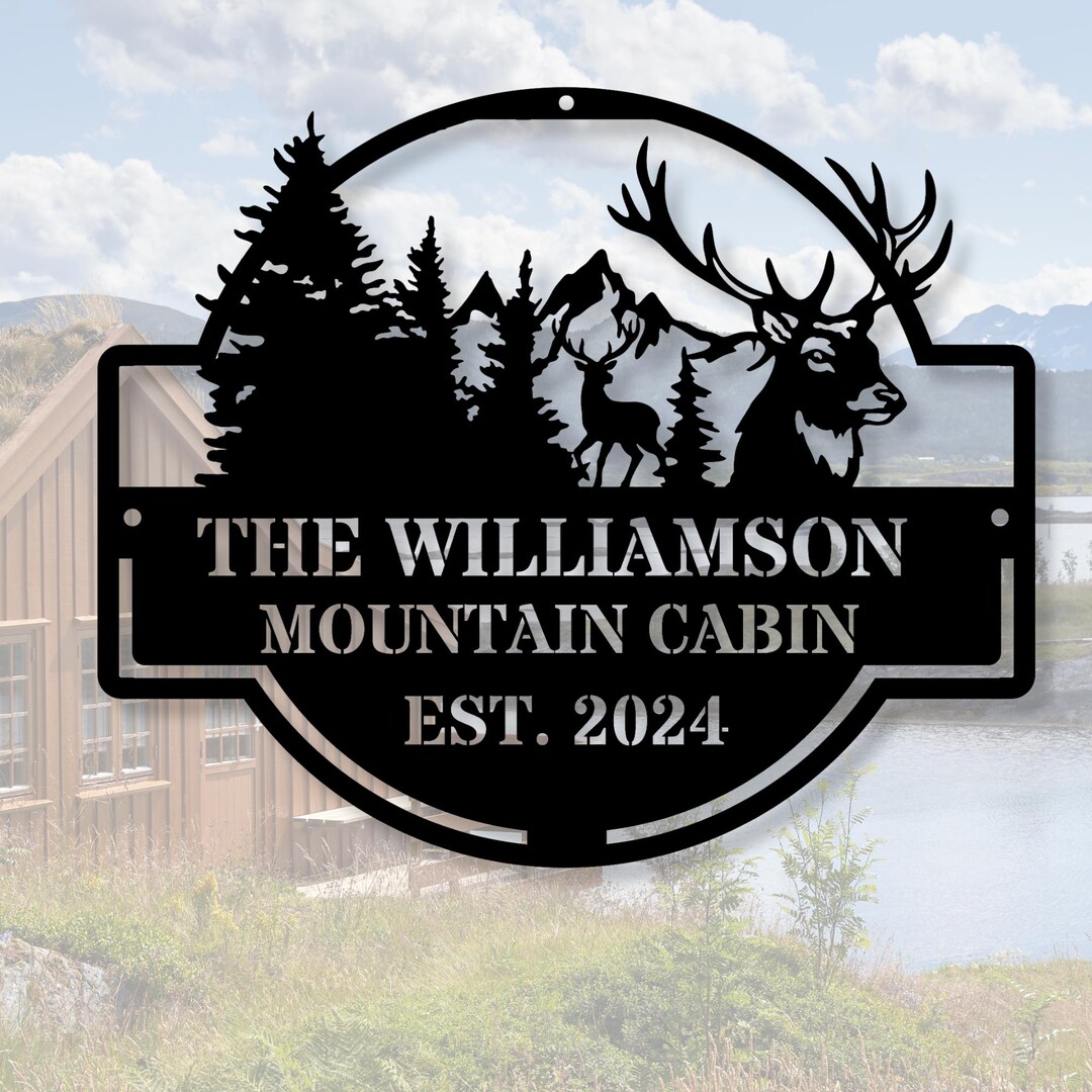 Personalized Cabin Metal Sign, Custom Name Metal Sign, Wall Art Decor ...