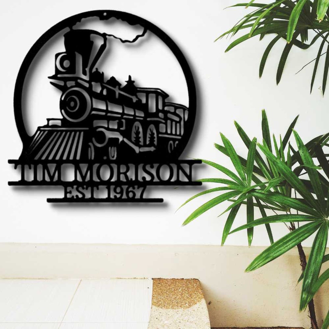 Custom Old Fashion Train Metal Sign, Personalized Old Train Sign ...