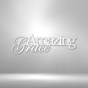 Amazing Grace Metal Sign, Gift for Christians, Metal Wall Sign, Script ...