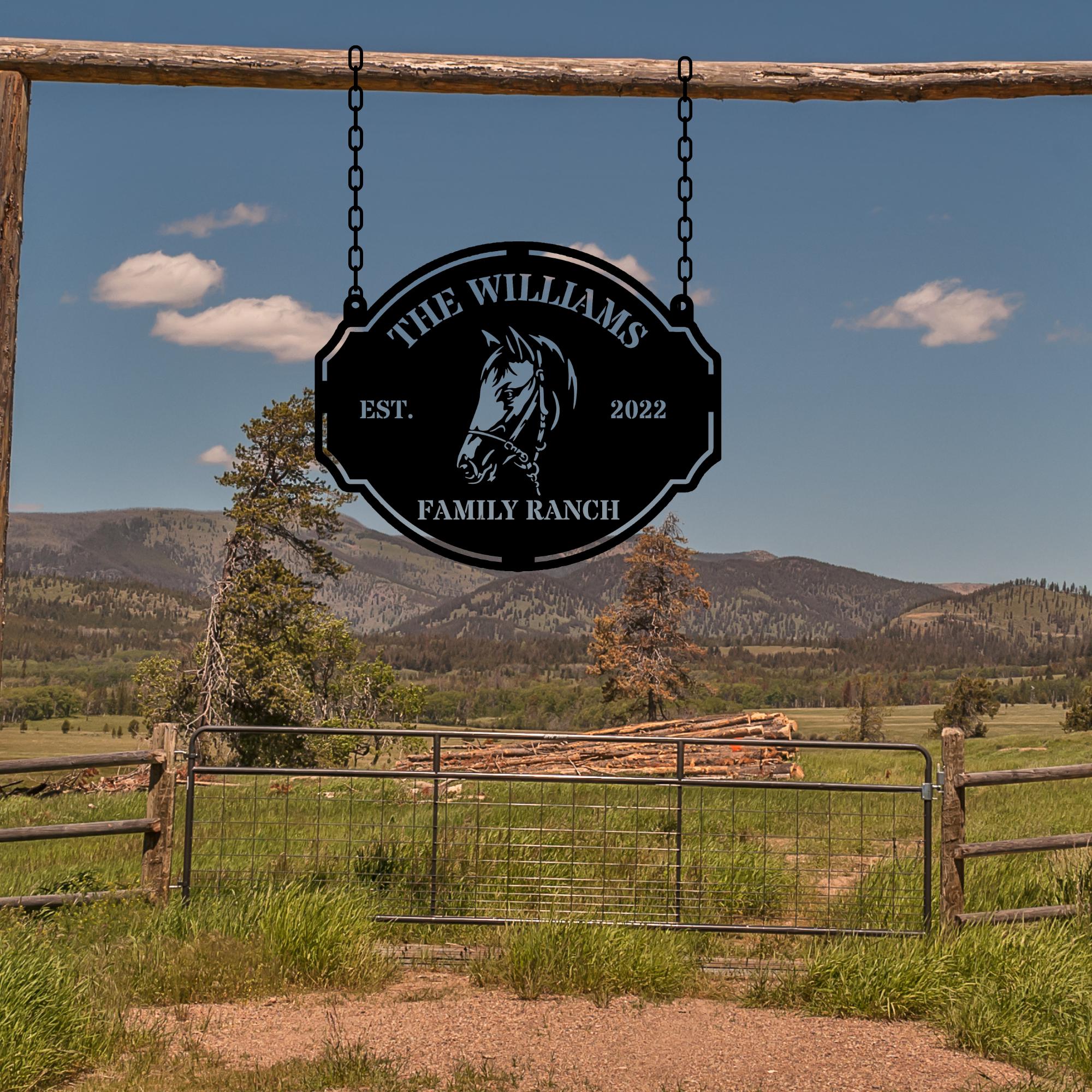Custom Family Ranch Metal Sign, Personalized Ranch House Decor Rustic ...