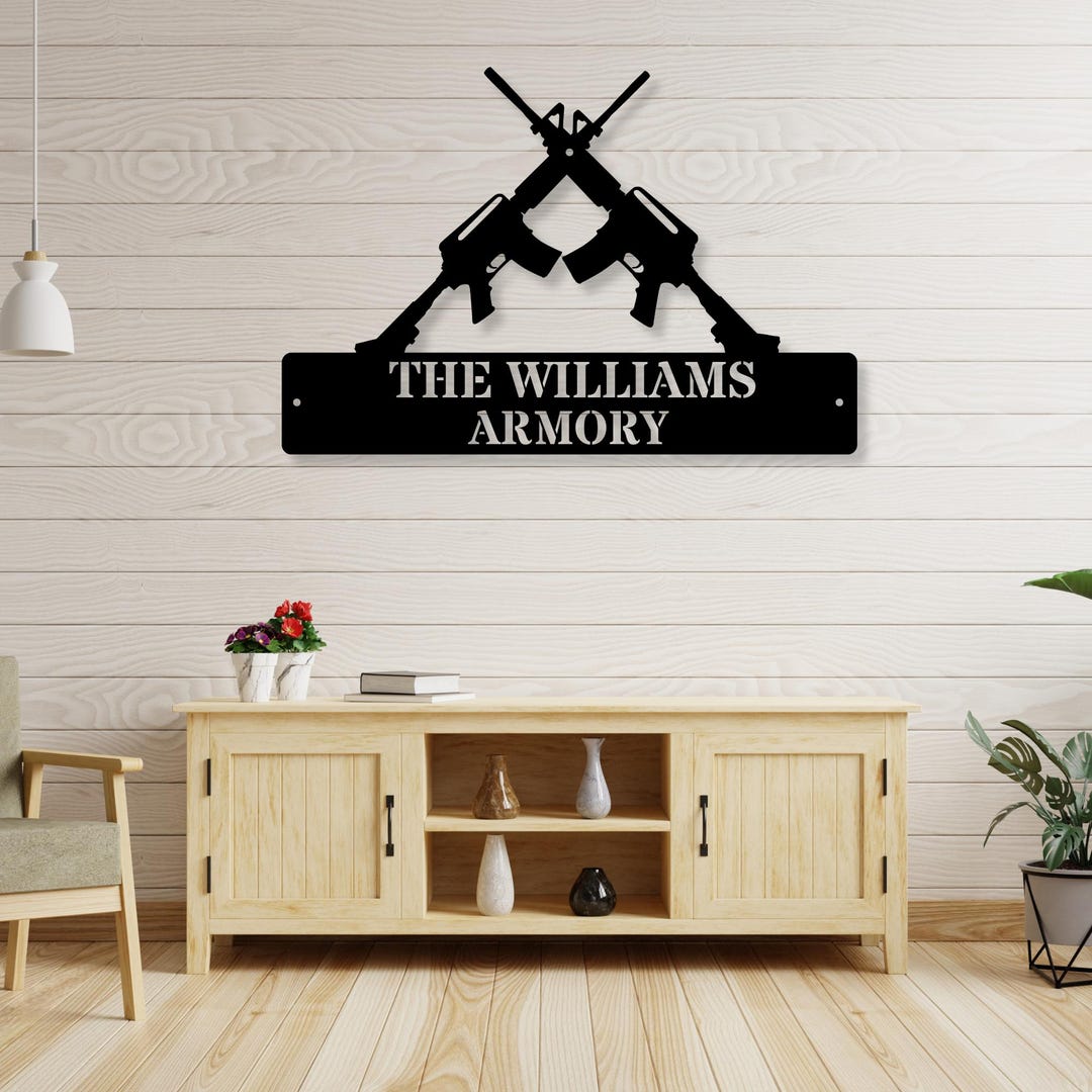Custom Armory Metal Sign, Personalized Armory Name Sign, Man Cave Decor ...