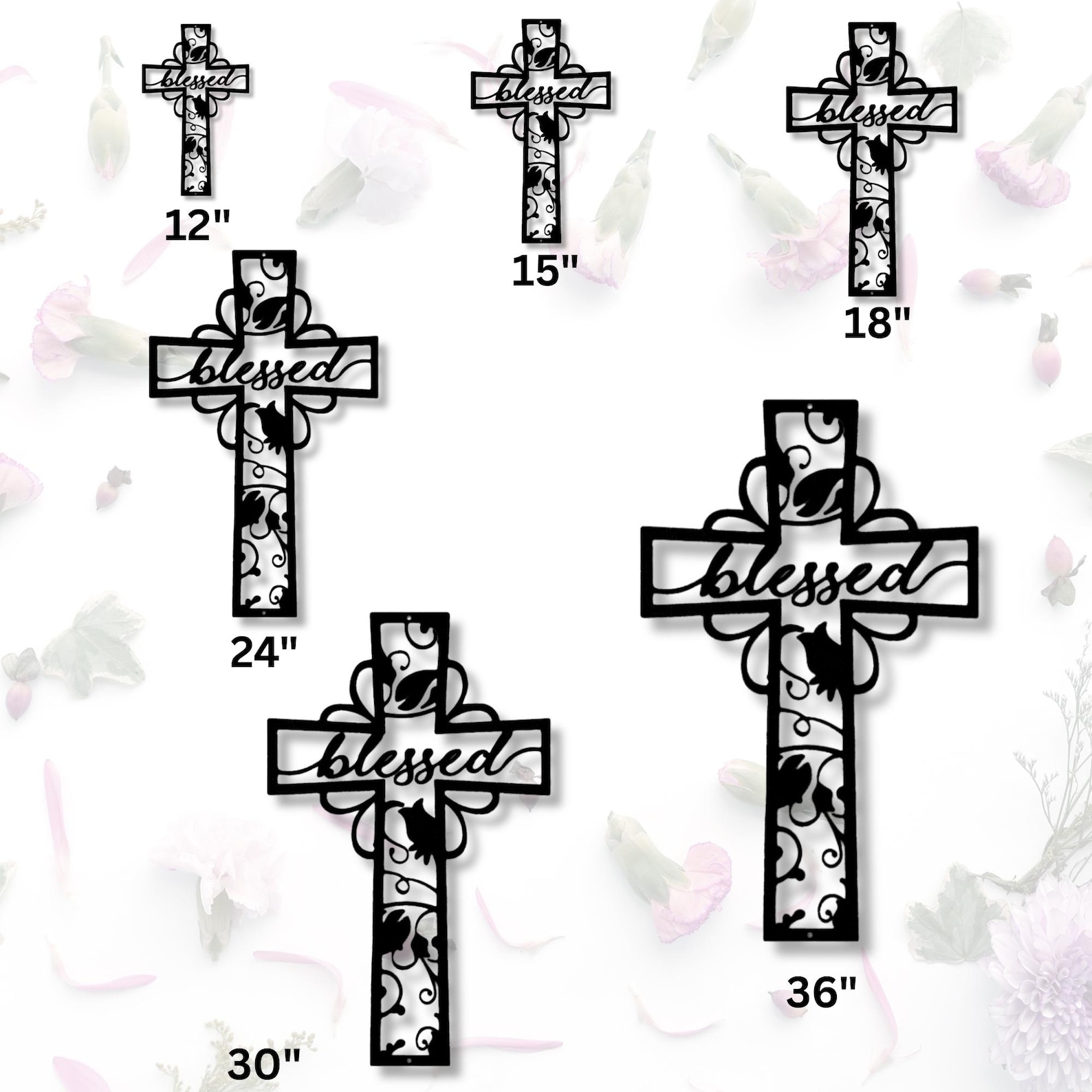 Blessed Cross - Metal Steel Sign, Housewarming Gift, Religious Metal ...