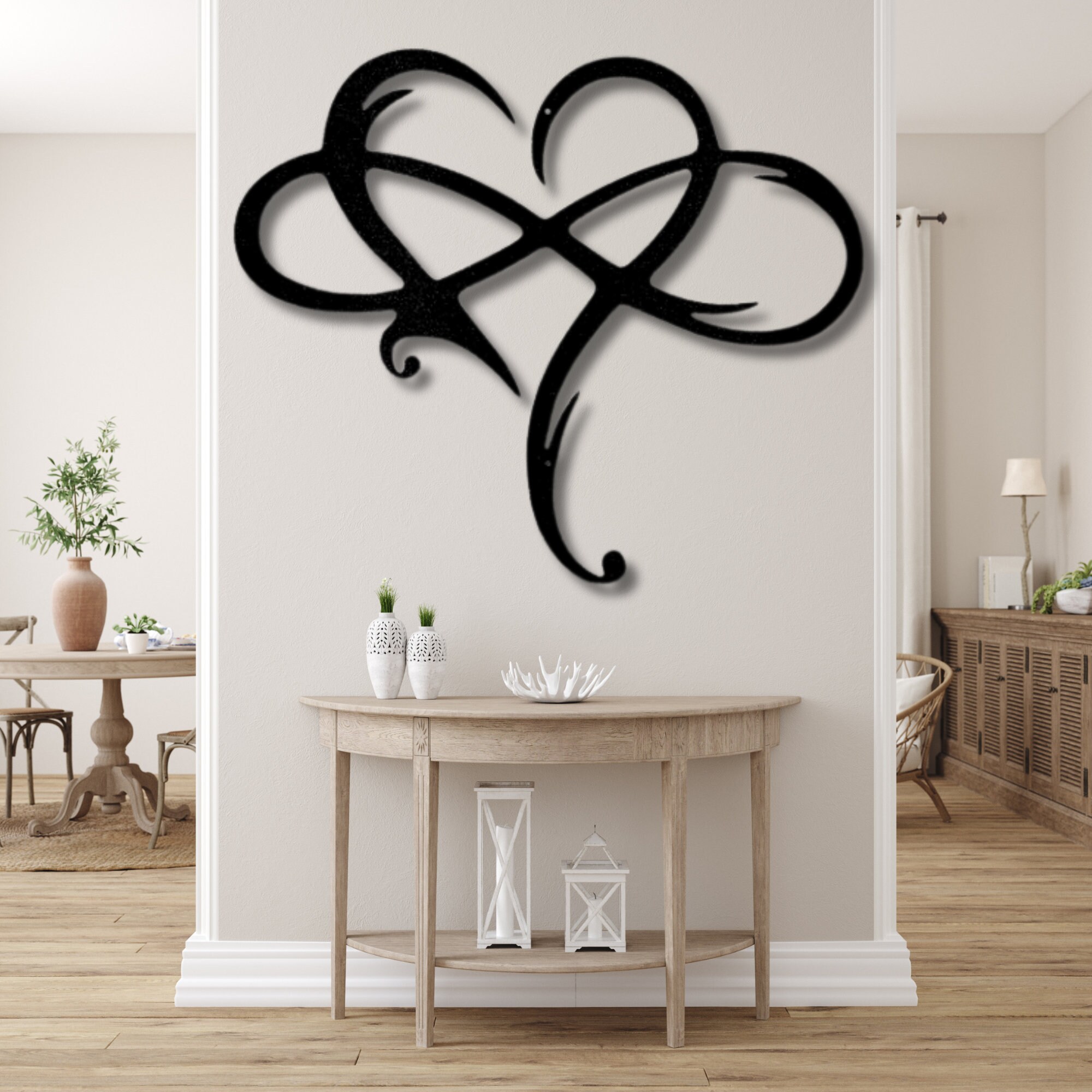 Infinity and Heart Metal Steel Sign, Wedding Gift, Couples Anniversary ...