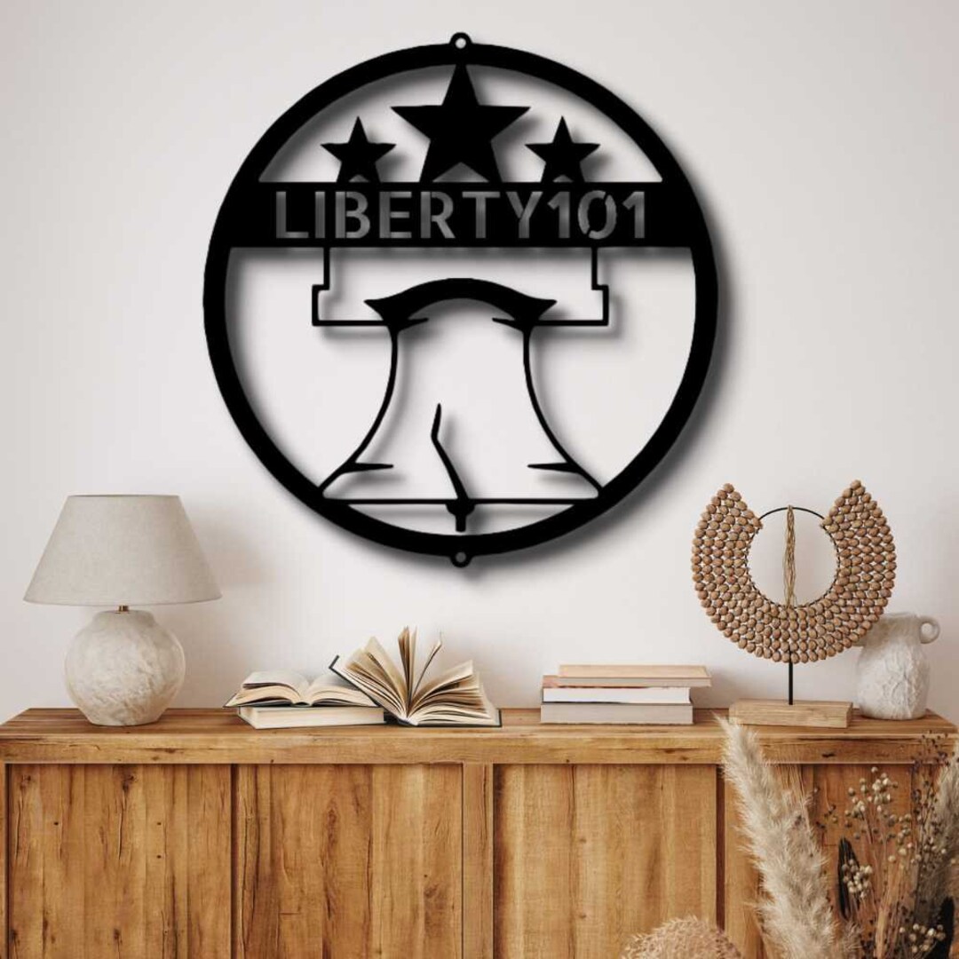 Custom Liberty Bell Metal Art Sign, Personalized Name Liberty Bell ...
