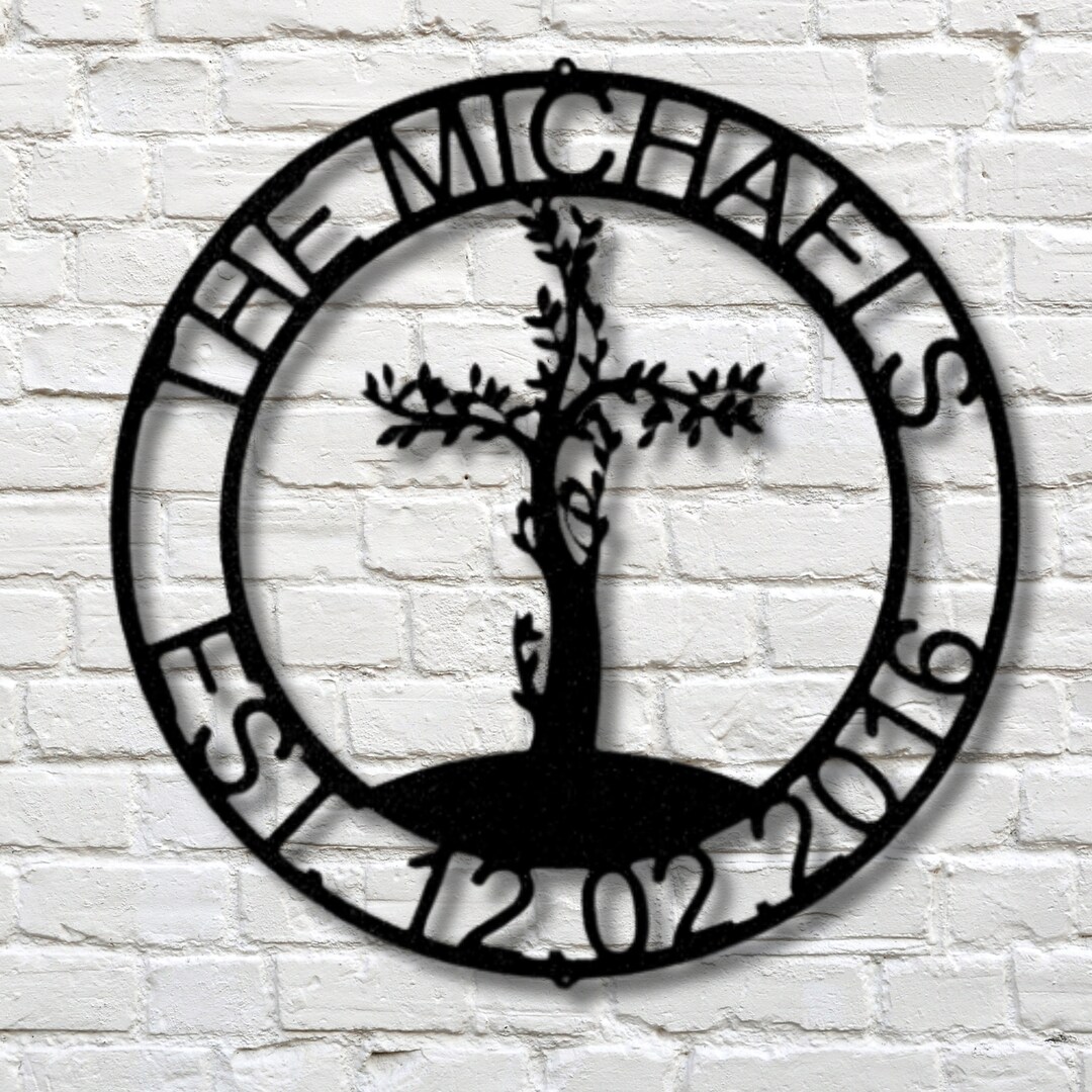 Personalized Cross Tree Metal Sign, Tree Metal Art, Tree of Life Art ...