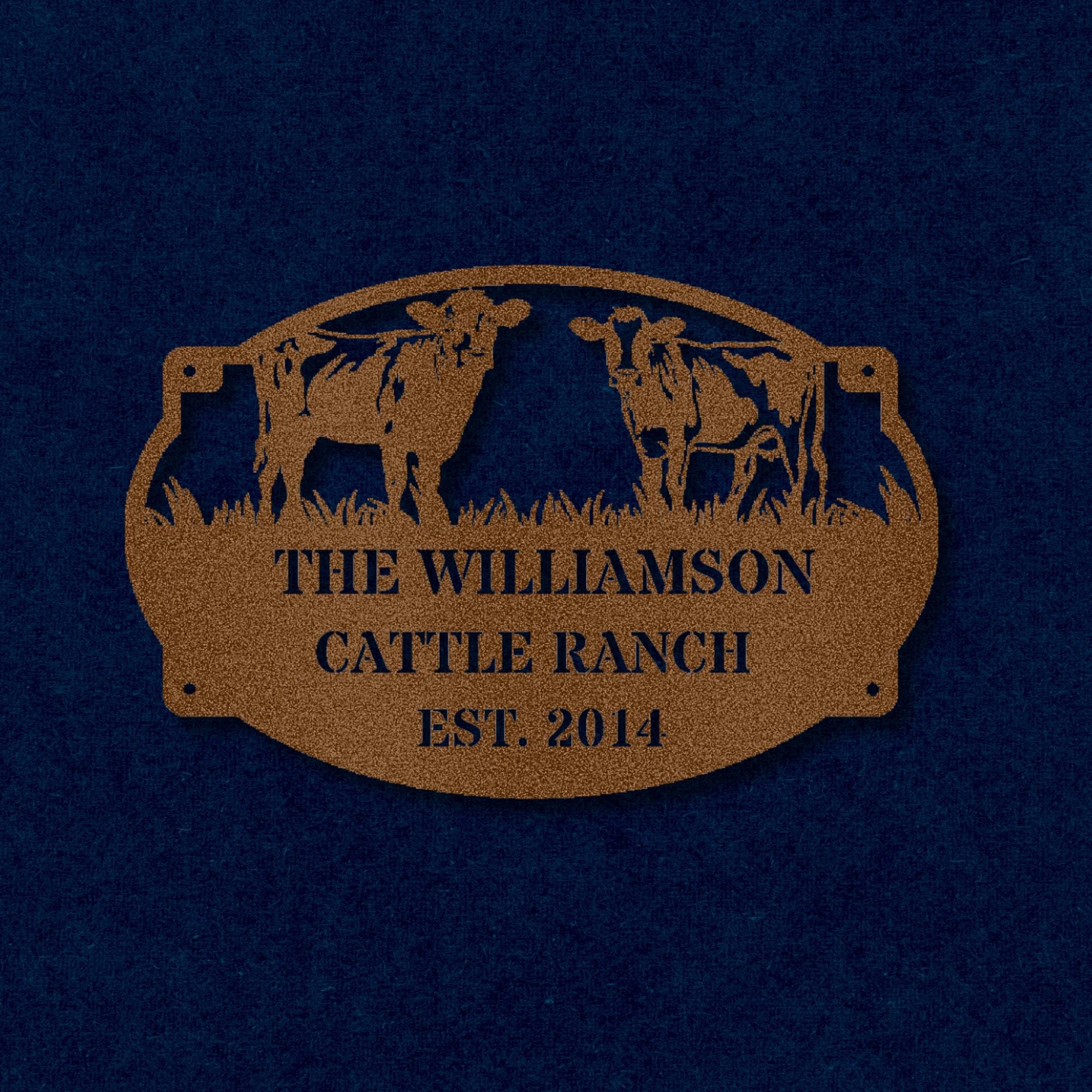 Customized Cattle Ranch Metal Sign, Cow Sign, Farmhouse Metal Sign ...