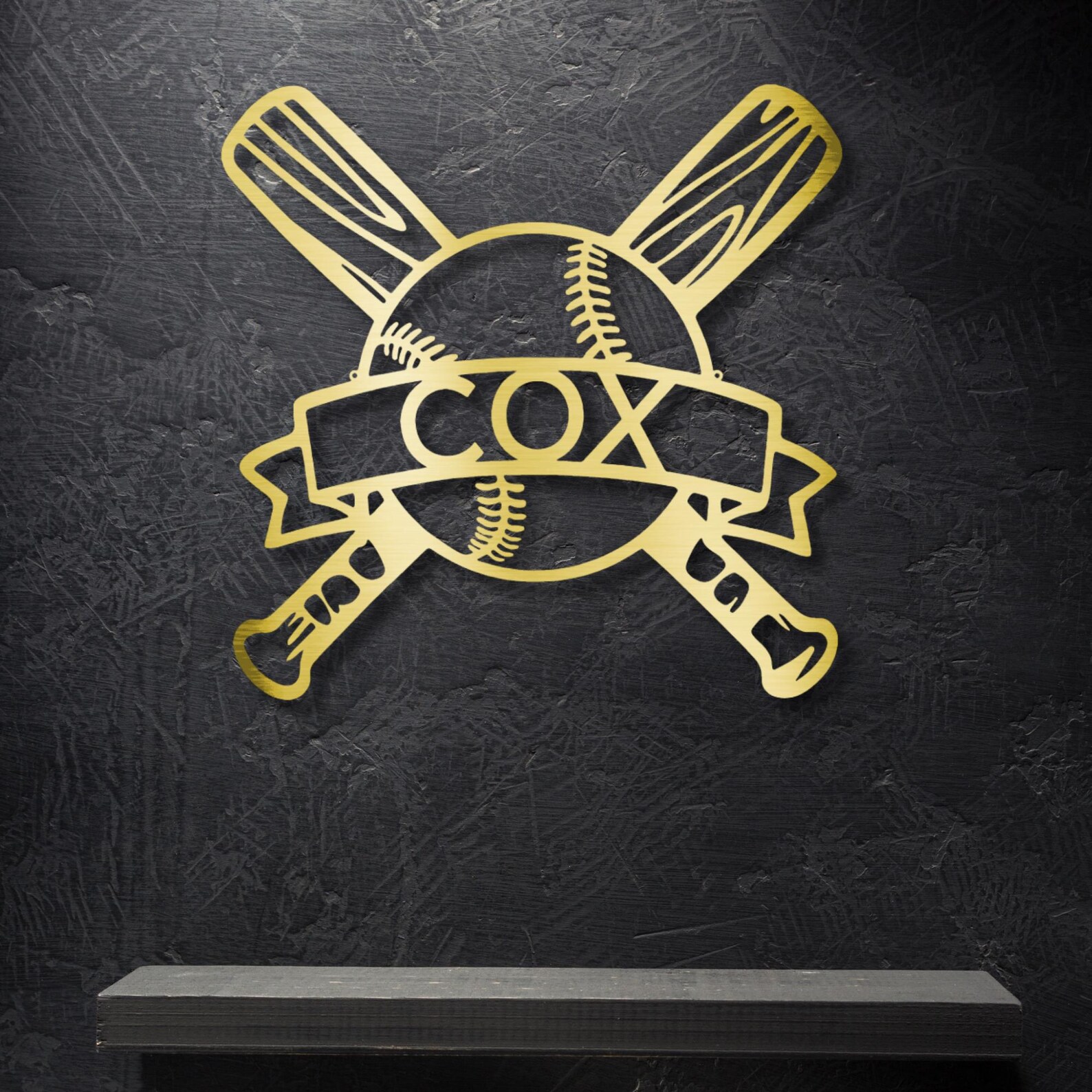 Custom Baseball Metal Sign, Personalized Name Baseball Bat and Ball ...