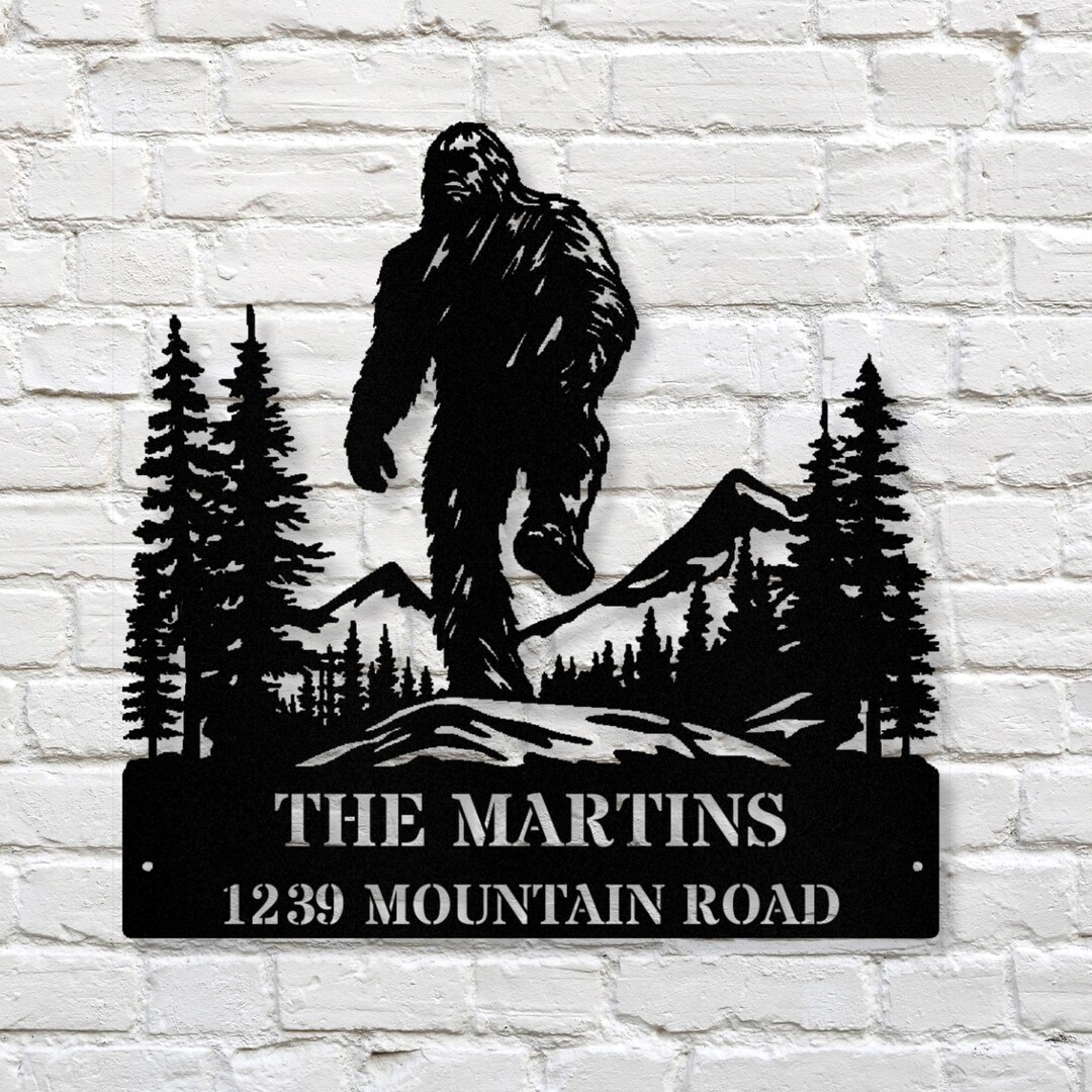 Personalized Bigfoot Metal Sign, Bigfoot Address Sign, Established Sign ...