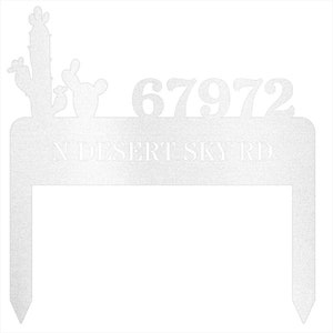 Saguaro Cactus Address Metal Stake Sign, Horizontal Address Sign ...