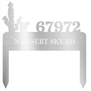 Saguaro Cactus Address Metal Stake Sign, Horizontal Address Sign ...