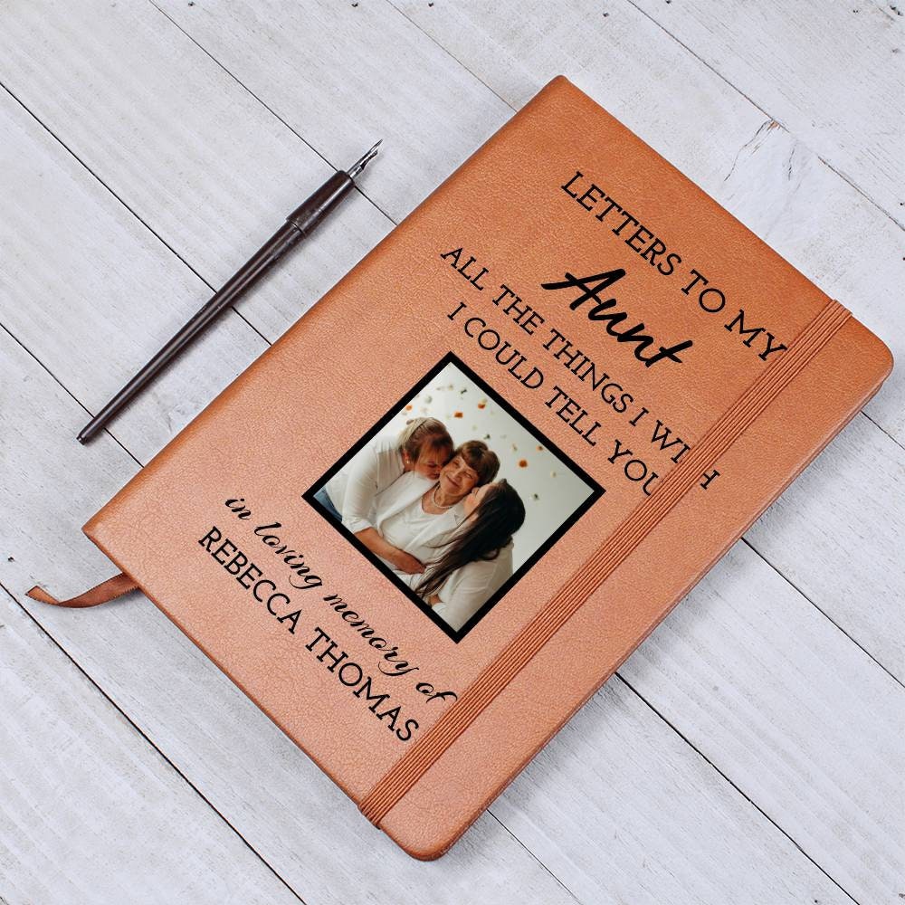 Aunt Remembrance Photo Leather Journal, Aunt in Heaven Gift, Loss of ...