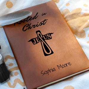 Rooted in Christ Jesus Prayer Journal, Personalized Leather Journal ...