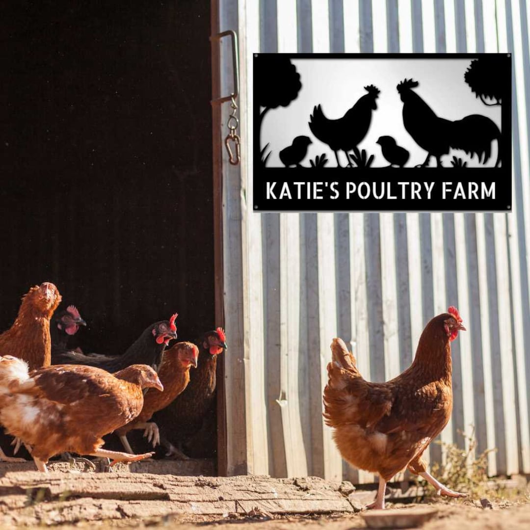 Custom Hen House Metal Sign, Personalized Hen House Name Metal Sign ...