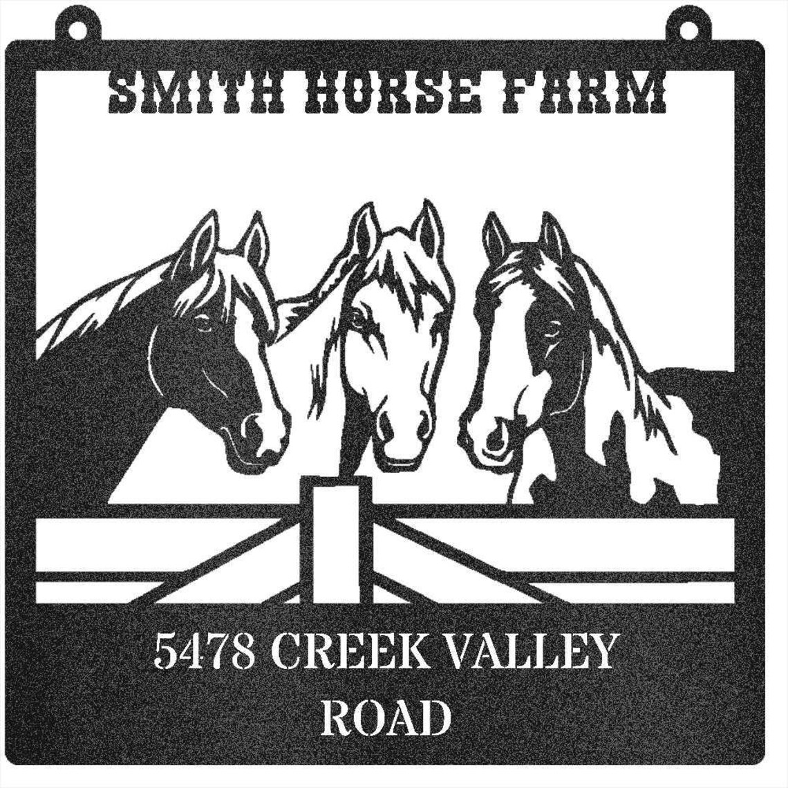 Horse Farm Address Metal Sign, Customized Ranch Metal Sign, Rustic ...