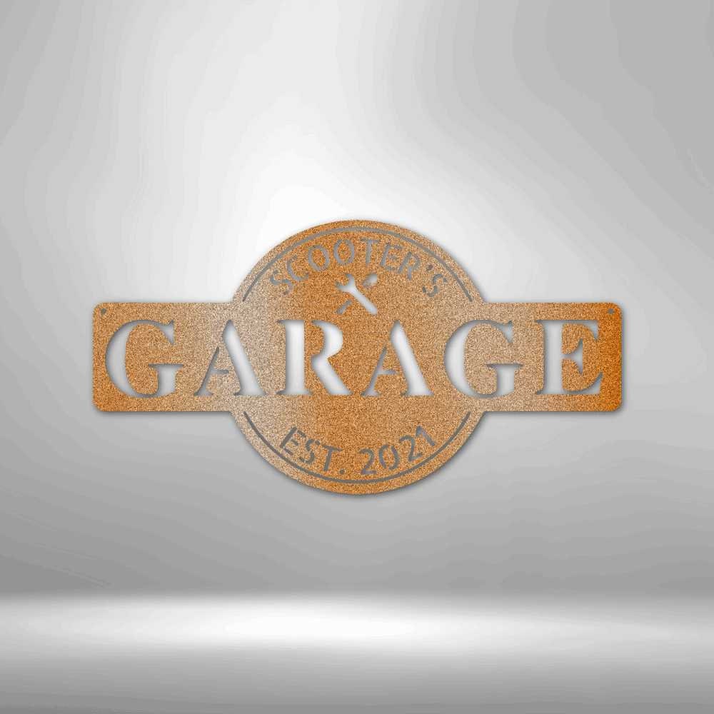 Custom Garage Metal Sign, Personalized Established Garage Metal Sign ...