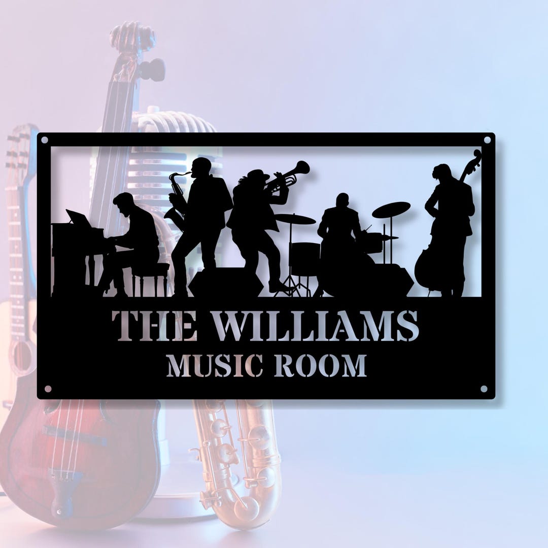 Custom Music Room Metal Sign, Personalized Jazz Metal Sign, Music Room ...