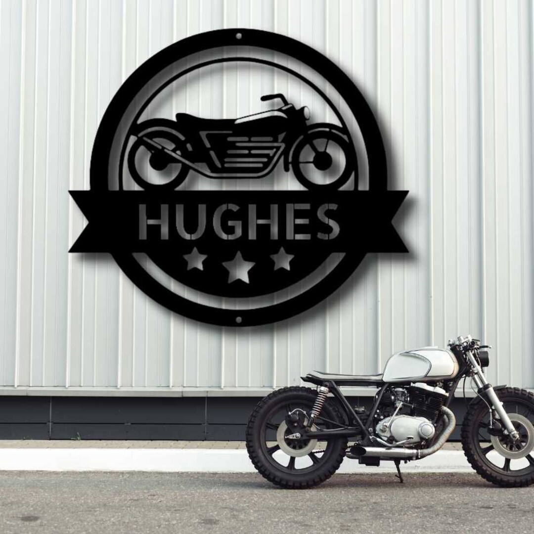 Custom Motorcycle Metal Sign, Personalized Name Motorcycle Wall Art ...