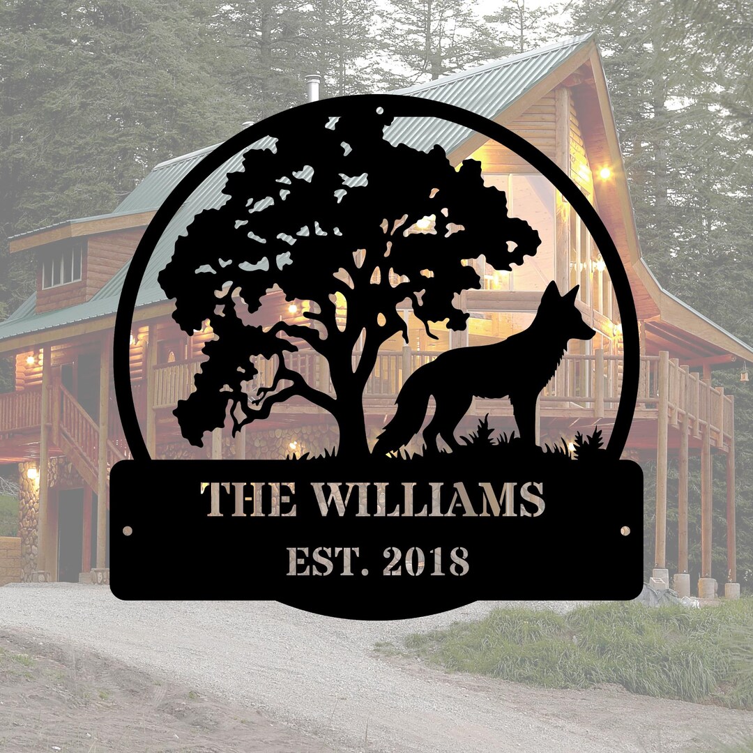 Custom Fox Themed Metal Wall Sign, Last Name Metal Sign, Wall Hanging ...