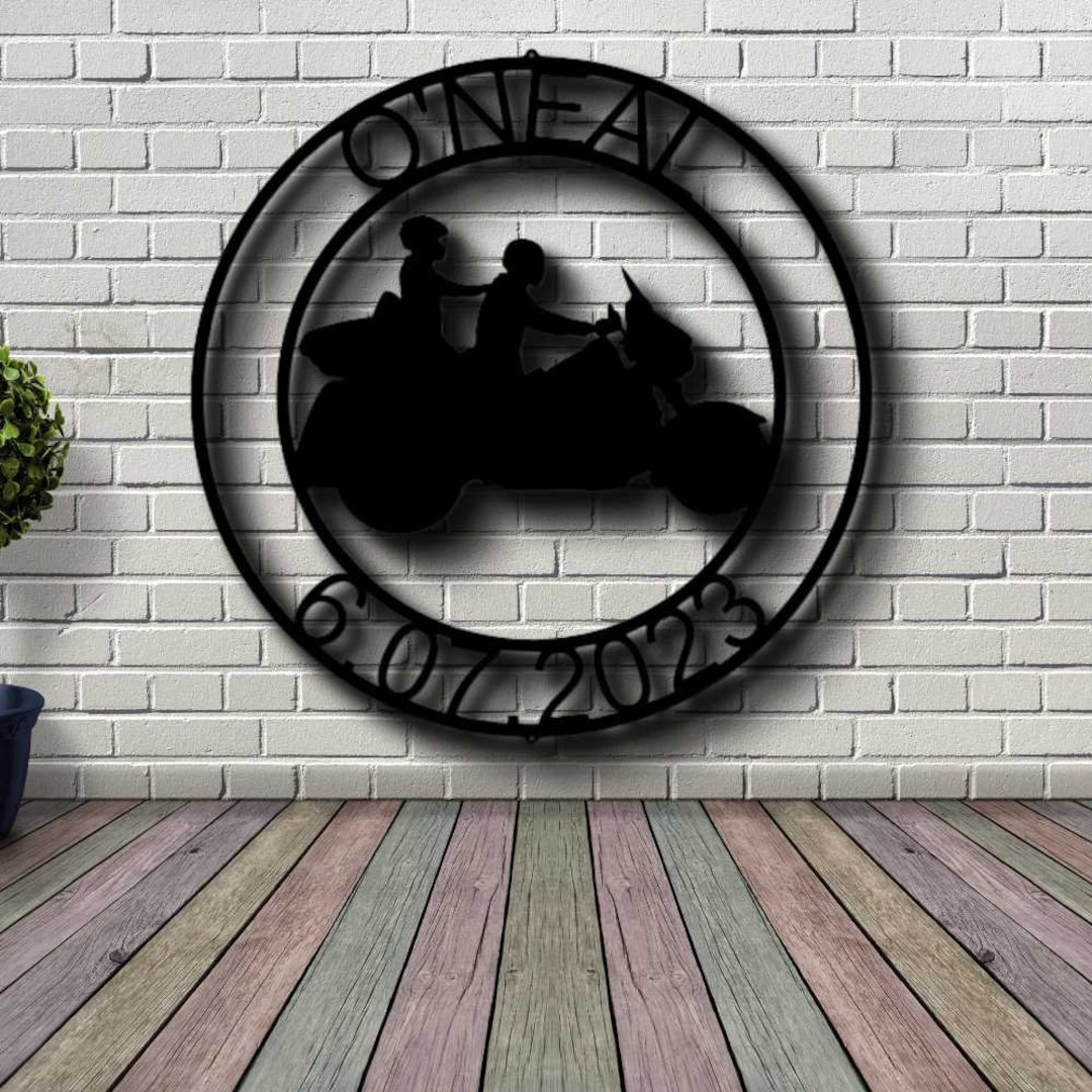 Custom Motorcycle Rider Metal Sign, Personalized Motorcycle Wall Decor ...