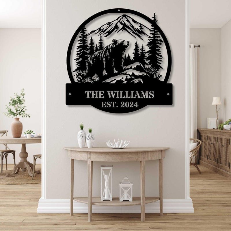 Bear Wall Art Metal - Etsy