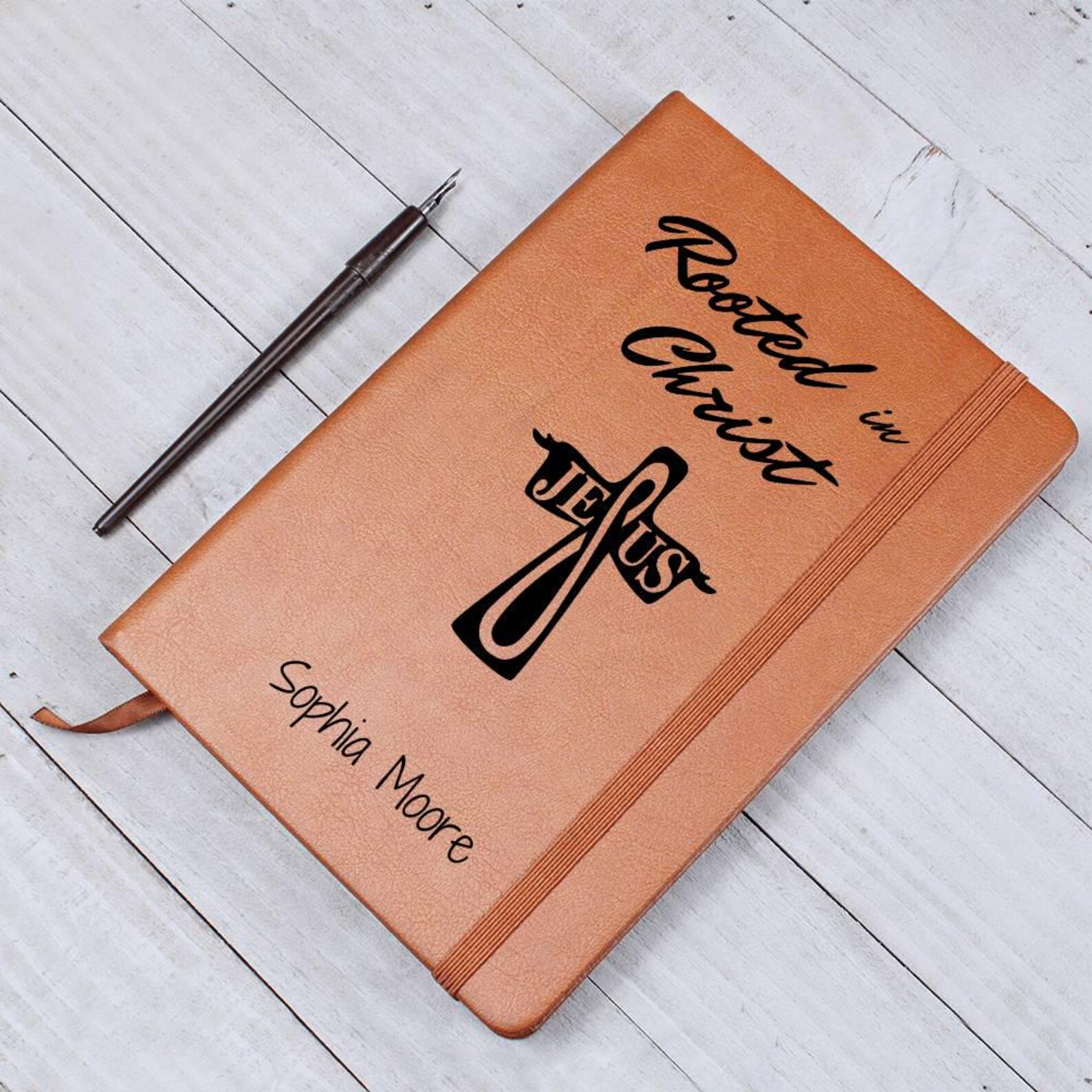 Rooted in Christ Jesus Prayer Journal, Personalized Leather Journal ...