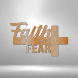Faith Over Fear Metal Sign, Gift for Christians, Metal Wall Sign ...