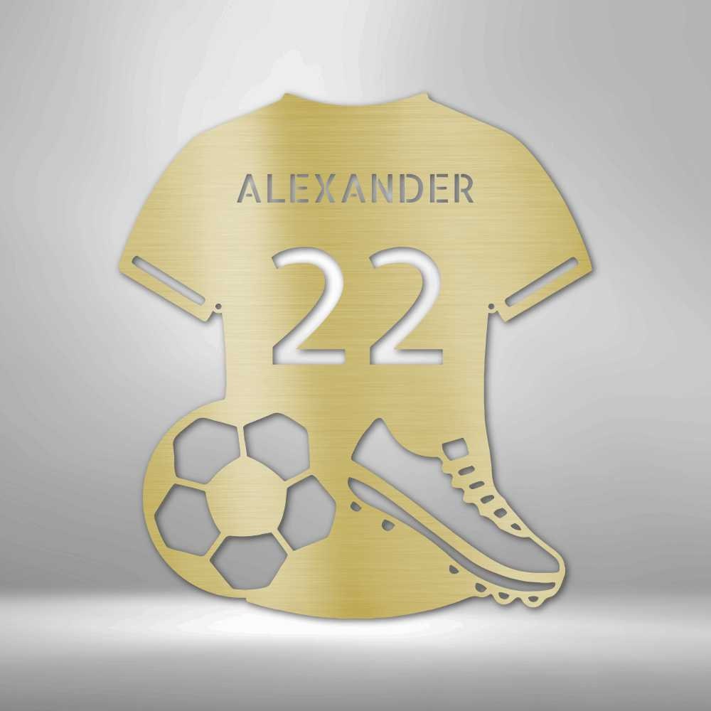 Custom Name Soccer Metal Sign, Personalized Soccer Jersey Metal Sign ...