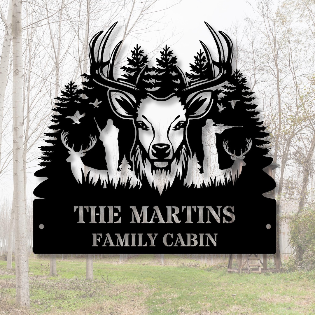 Personalized Cabin Metal Sign, Family Name Sign, Metal Hunting Decor ...