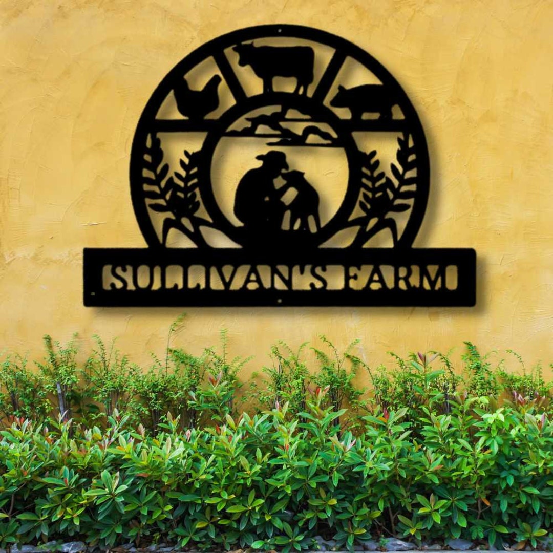 Custom Wheat Field Metal Sign, Personalized Wheat Field Monogram ...