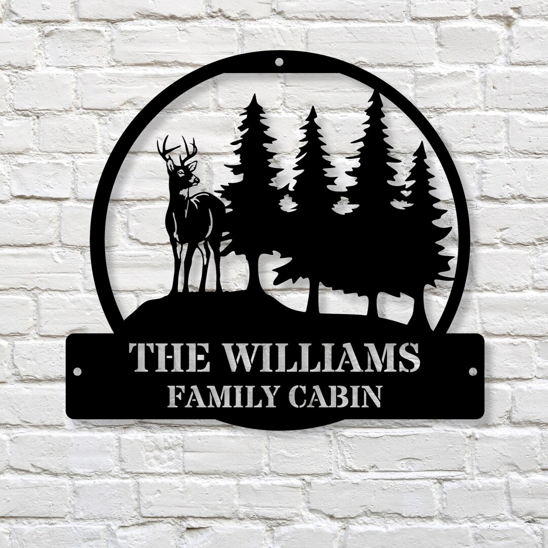 Custom Deer Metal Sign, Cabin Wall Metal Decor, Deer Hunter Gift, Deer ...