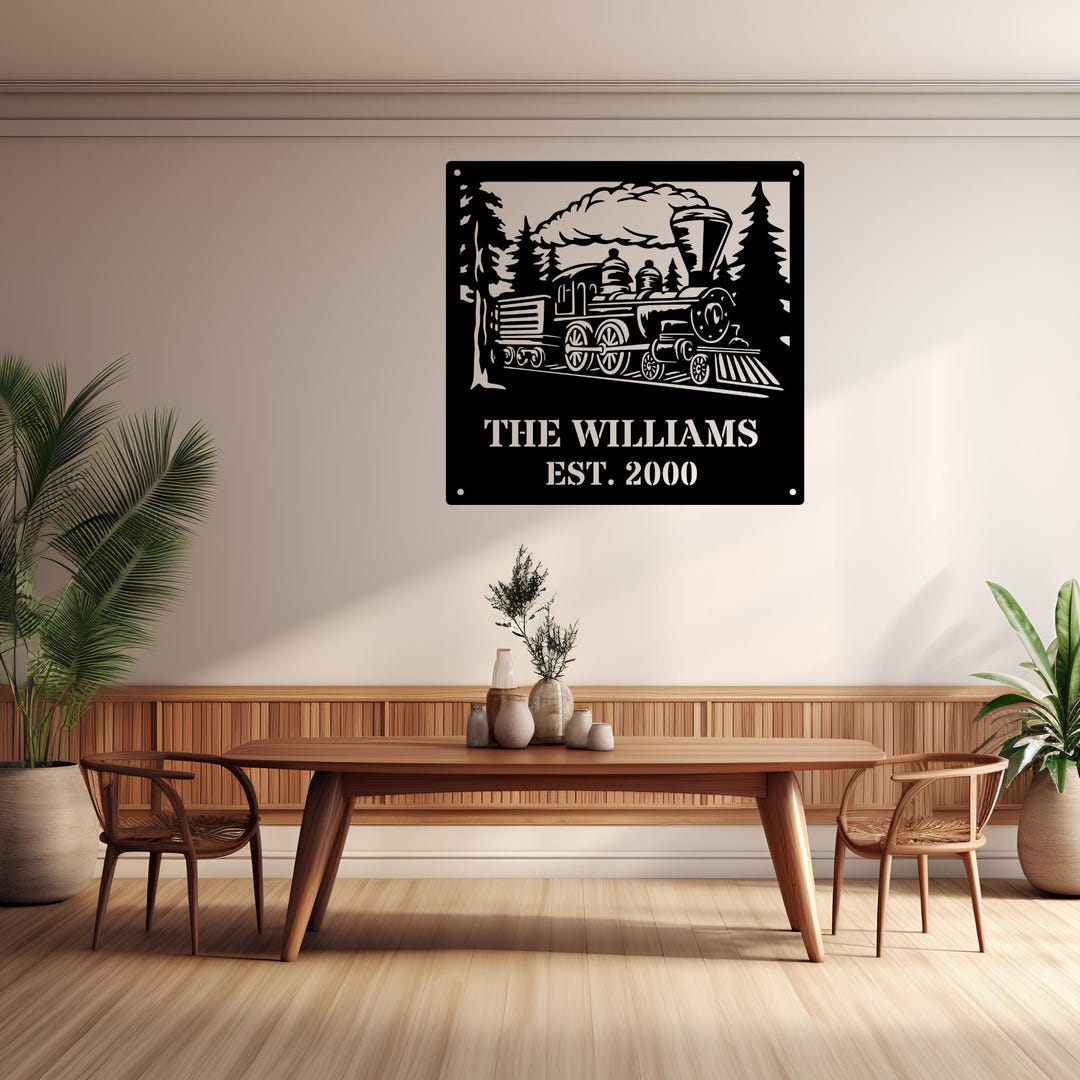 Custom Railway Metal Sign, Personalized Classic Train Metal Sign, Train ...