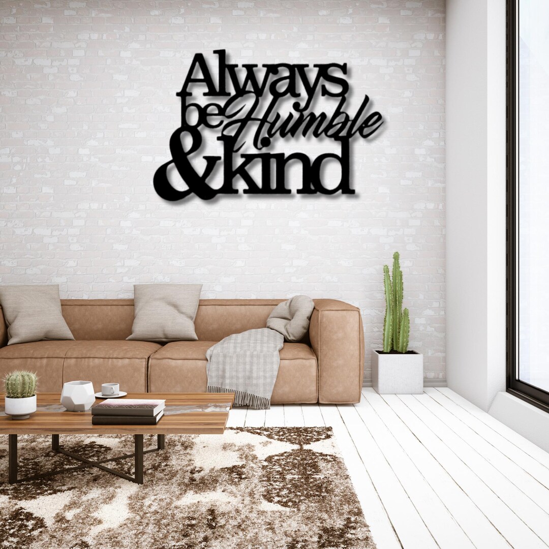 Humble and Kind Metal Sign Decor, Script Wall Art Decor, Script Letters ...