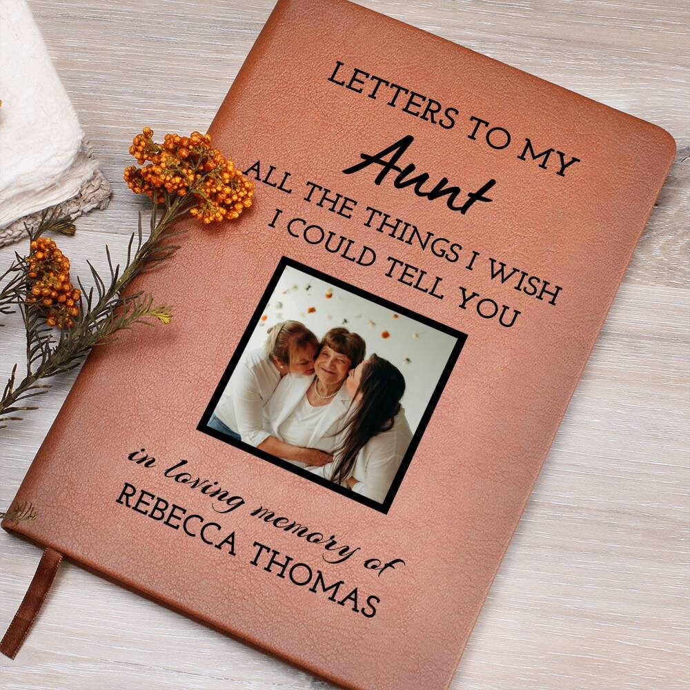Aunt Remembrance Photo Leather Journal, Aunt in Heaven Gift, Loss of ...