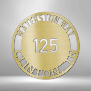 Circle Address Metal Sign, House Number Address Sign, Round Address ...