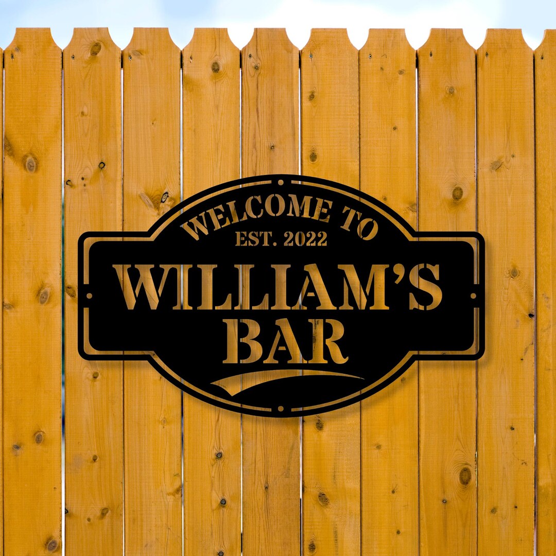 Custom Bar Wall Metal Sign, Personalized Sign, Metal Wall Art, Man Cave ...