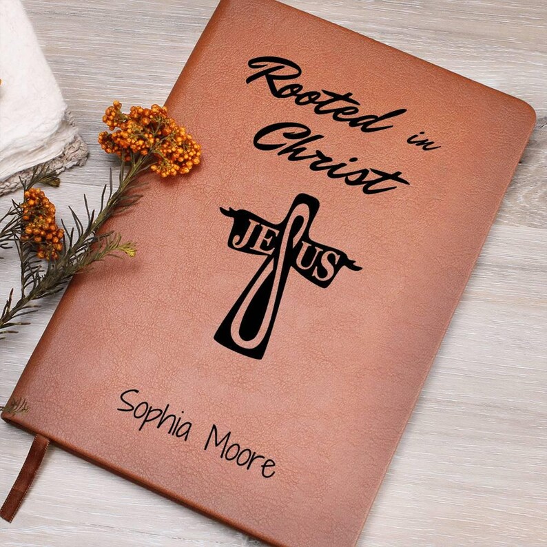 Rooted in Christ Jesus Prayer Journal, Personalized Leather Journal ...