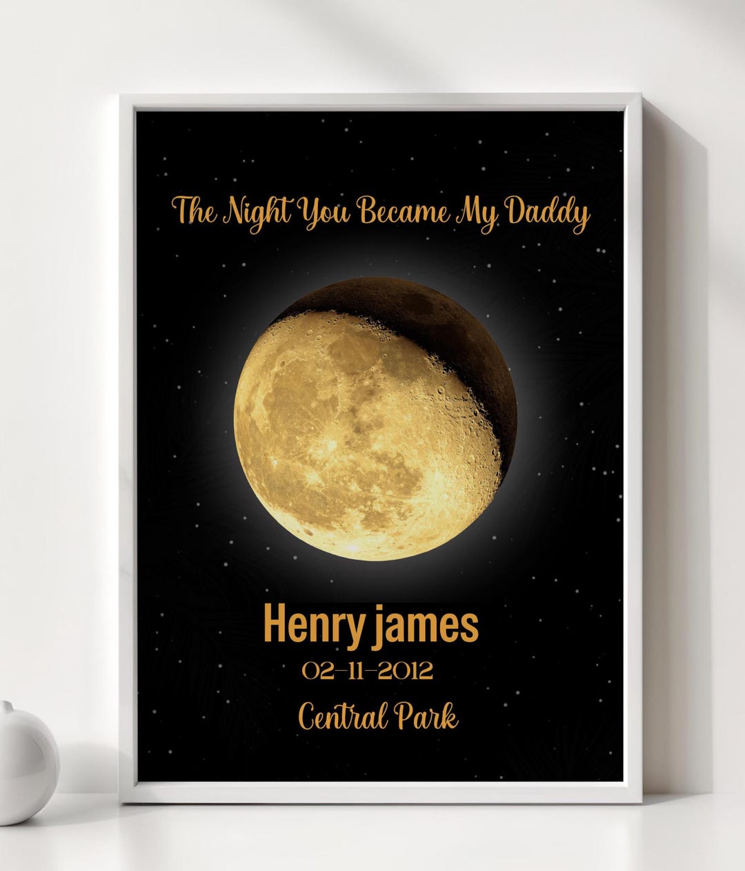 Personalized Birthday Moon Phase Wall Poster, Grand Kids Birthday Gifts ...