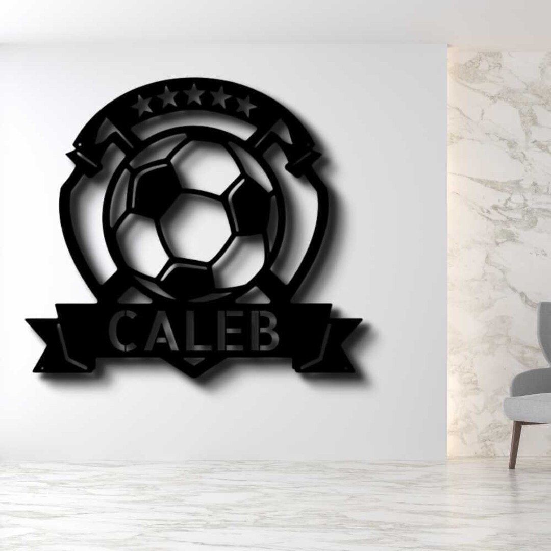 Custom Soccer Metal Sign, Personalized Name Soccer Monogram Gift for A ...