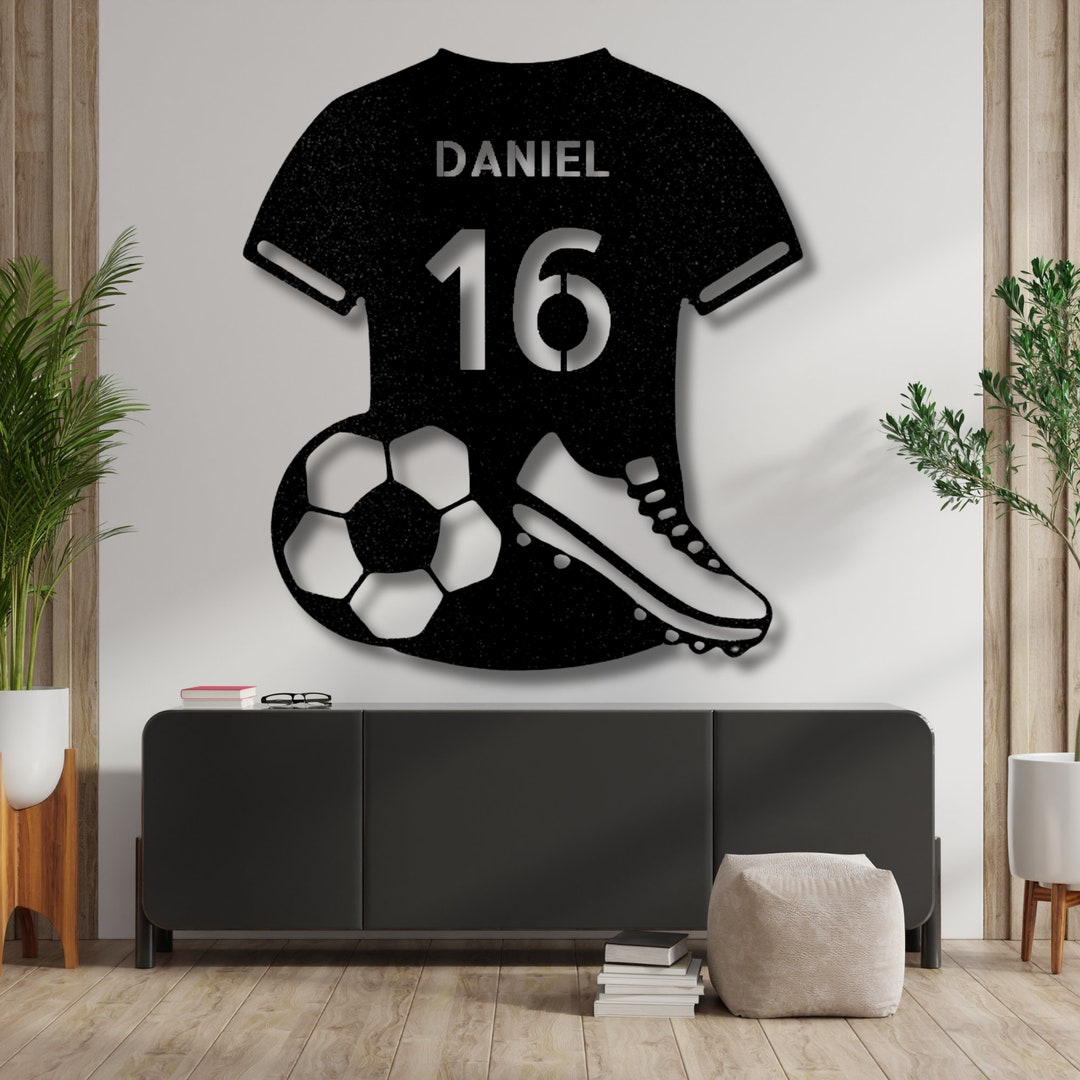Custom Name Soccer Metal Sign, Personalized Soccer Jersey Metal Sign ...