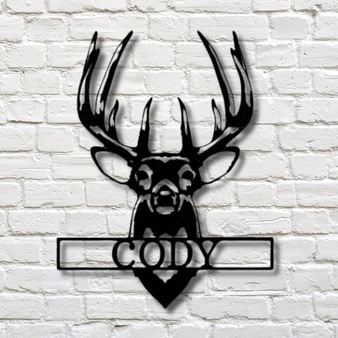 Personalized Deer Metal Sign, Custom Buckhead Metal Art, Wall Art Decor ...