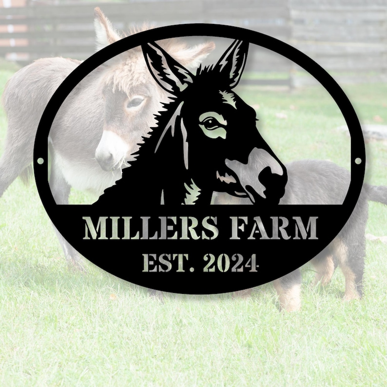 Custom Donkey Metal Wall Sign, Farmhouse Decor, Rustic Donkey Wall Art ...