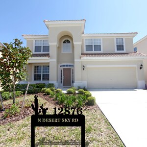 Saguaro Cactus Address Metal Stake Sign, Horizontal Address Sign ...