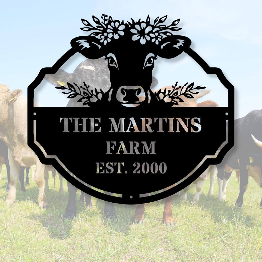Custom Farm House Metal Sign, Large Wall Metal Sign, Farm Address Sign ...