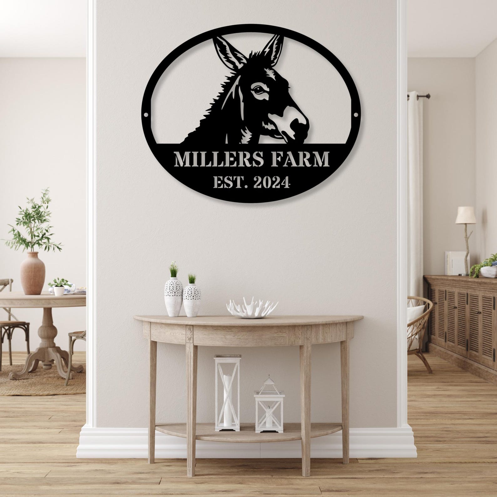 Custom Donkey Metal Wall Sign, Farmhouse Decor, Rustic Donkey Wall Art ...