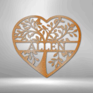 Personalized Heart Tree Metal Sign, Tree Metal Art, Tree of Life Art ...