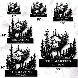 Custom Elk Metal Sign, Elk Wall Art, Wildlife Decor, Elk Address Sign ...