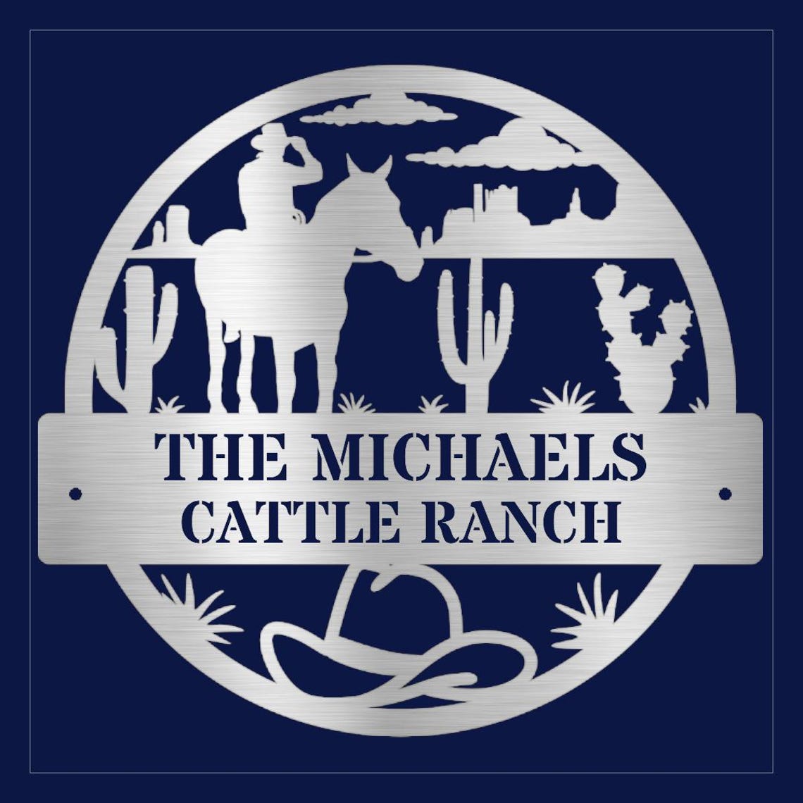Personalized Cattle Ranch Metal Sign, Custom Ranch Decor, Rustic ...
